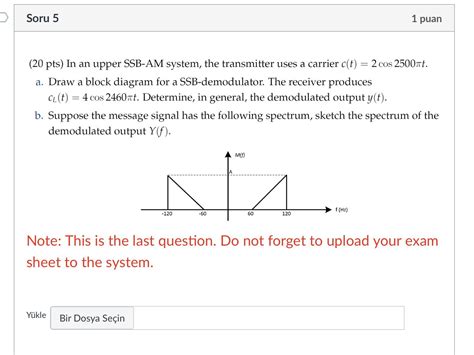 In An Upper Ssb Am System The Transmitter Uses A