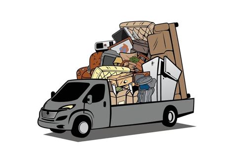 Camioneta De Dibujos Animados Cargada Llena De Ilustración De Diseño De