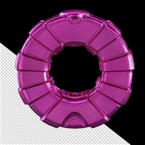 Symbole Violet Avec Sangles Lettre O Psd Premium