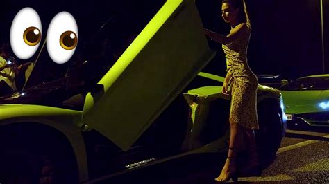 Beautiful Girl Driving A Lamborghini Aventador Sv Youtube