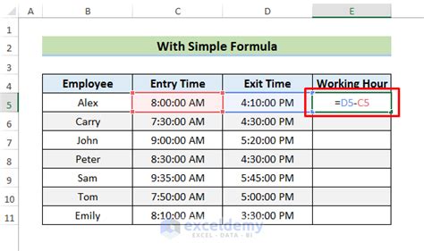 How To Subtract Time In Excel 10 Quick Methods Exceldemy