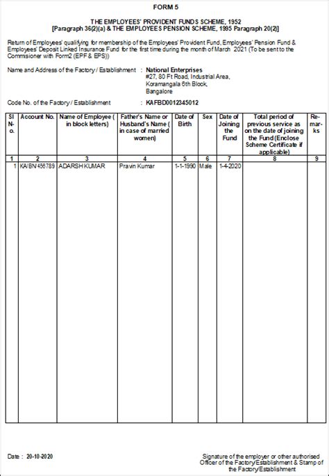 How To Print Pf Form 5 Using Tallyprime Payroll Tallyhelp