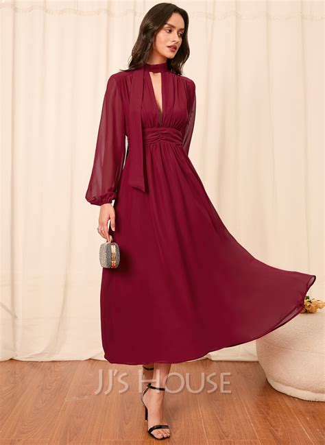 High Neck Long Sleeves Midi Dresses 295268968 Jjs House
