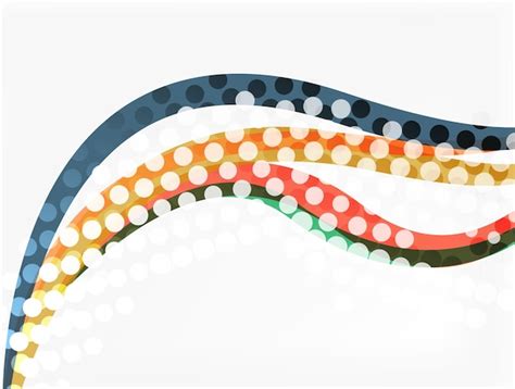 Premium Vector Vector Dotted Curve Waves Abstract Background