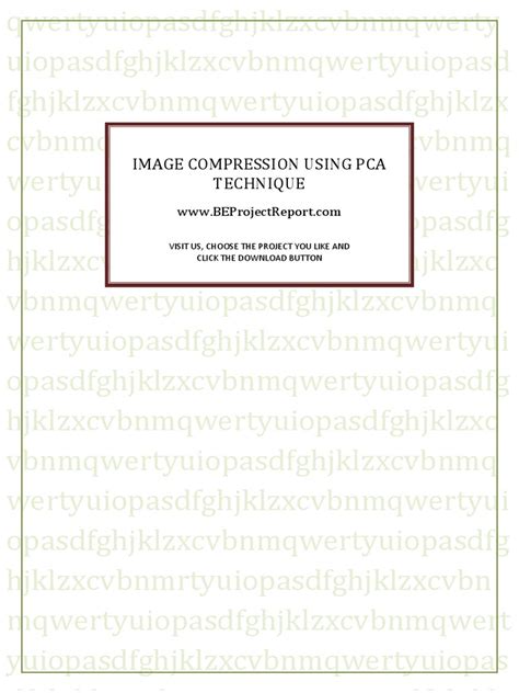 A19 Image Compression Using Pca Technique Pdf Data Compression