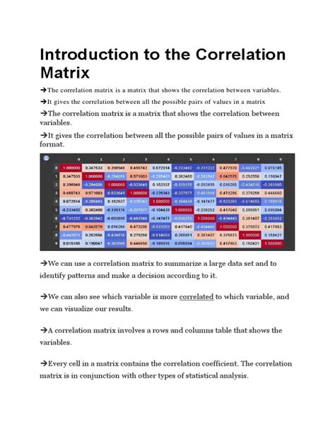 Correlation Matrix Pdf