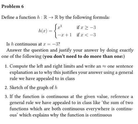 Solved Problem 6Define A Function H RR By The Following Chegg Com