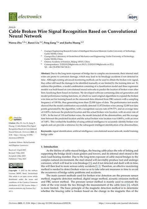 Pdf Cable Broken Wire Signal Recognition Based On Convolutional Neural Network