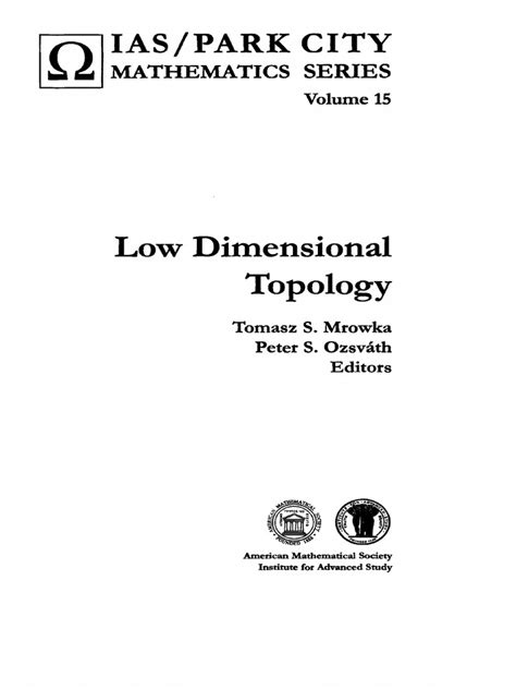 Low Dimensional Topology Pdf