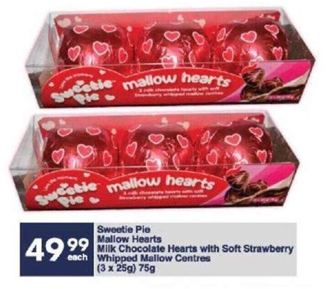 Sweetie Pie Mallow Hearts Milk Chocolate Hearts With Soft Strawberry Each Whipped Mallow Centres