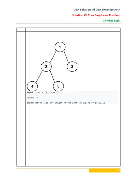 Tree Easy Level Solution Dsa Sheet By Arsh Pdf Algorithms And
