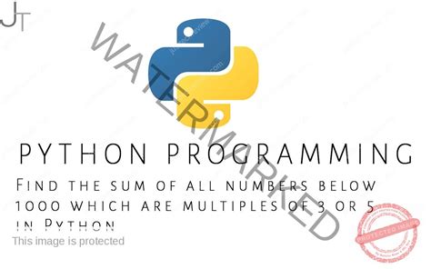 find the sum of all numbers below 1000 which are multiples of 3 or 5 in python just tech review