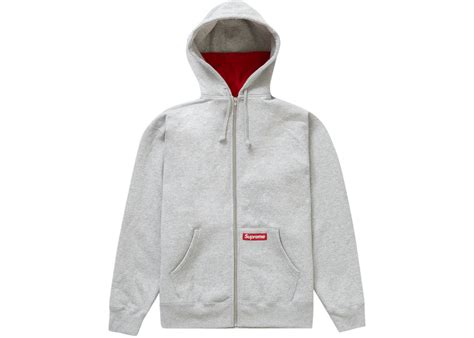 Supreme Double Hood Facemask Zip Up Hooded Sweatshirt Heather Grey Men