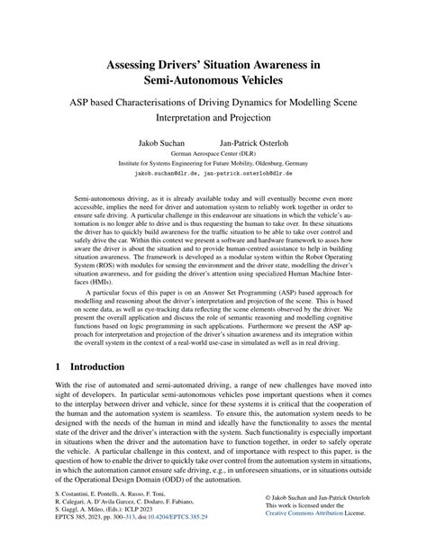 Pdf Assessing Drivers Situation Awareness In Semi Autonomous Vehicles Asp Based