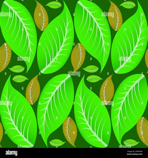 Green Color Leaf Flora Repeat Pattern Illustration Stock Photo Alamy