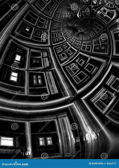 Abstract Fractal Tunnel Digitally Generated Image Stock Illustration Illustration Of Design