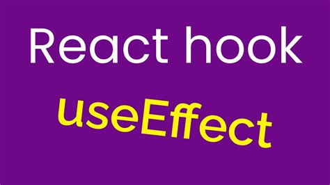 React Hook Useeffect Explication Rapide Youtube