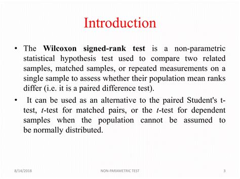 Wilcoxon Signed Rank Test Pptx