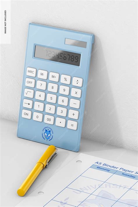 Premium Psd Rectangular Calculator Mockup Leaned