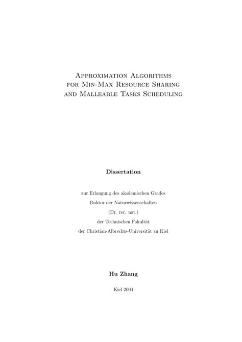 Pdf Approximation Algorithms For Min Max Resource Sharing And