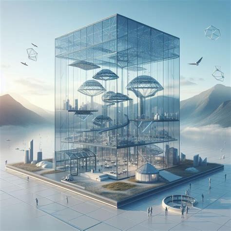 Premium Photo Futuristic Glass Building
