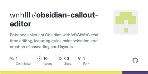 Obsidian Callout Editormanifestjson At Main · Wnhllhobsidian Callout