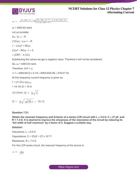 Ncert Solutions Class 12 Physics Chapter 7 Alternating Current