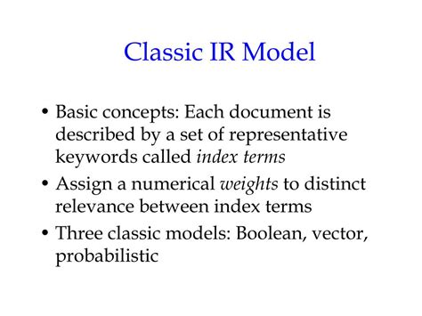 PPT IR Models PowerPoint Presentation Free Download ID 5574402