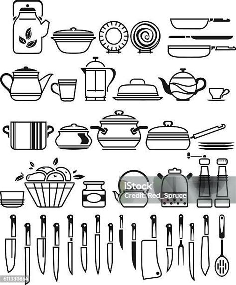Peralatan Dapur Dan Peralatan Ilustrasi Vektor Ilustrasi Stok Unduh