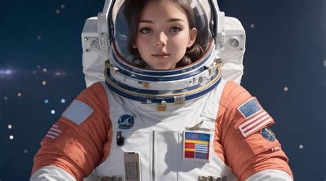 Premium Ai Image Full Shot Female Astronaut Wearing Spacesuit By