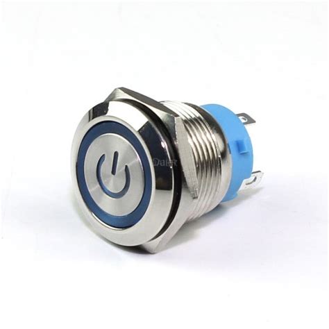 Flat Head 12mm 3 6v Waterproof Self Locking Metal Push Button Switch With Blue Led Light Buy