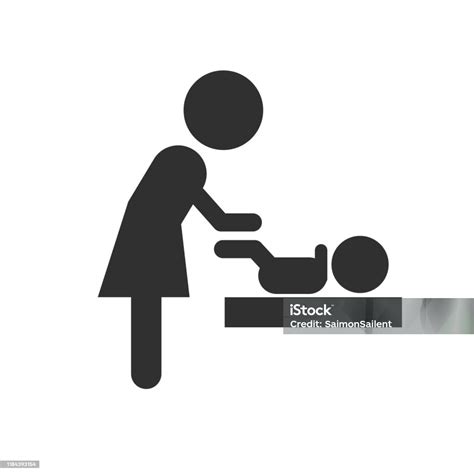 어머니의 방 기호의 현대 벡터 그림입니다 기저귀 교체 아이콘입니다 아이들과 여자 Wc에 대한 그림 화장실아이콘입니다 변경에 대한 스톡 벡터 아트 및 기타 이미지 Istock