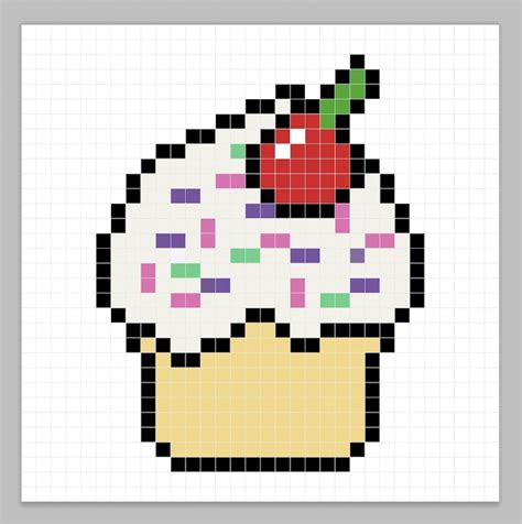 Pixel Art Cupcake Par Tete A Modeler Coloriage Pixel Coloriage Pixel