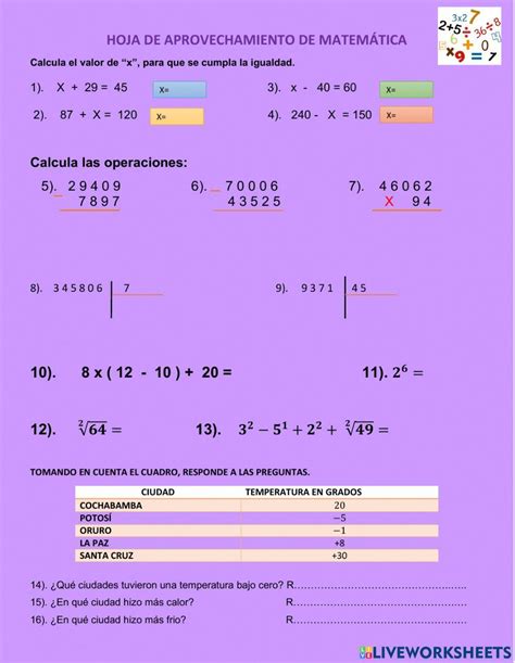 Evaluación Online Exercise For Sexto Live Worksheets