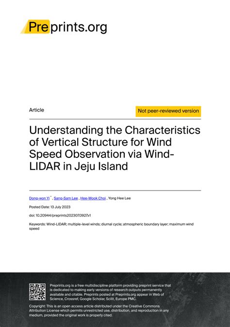 Pdf Understanding The Characteristics Of Vertical Structure For Wind Speed Observation Via