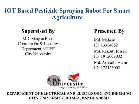 Smart Pesticide Spraying Robot Pdf