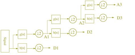 the signal decomposition process using dwt g[n] is the low pass