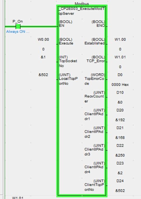 Cp2e N Modbus Communication Cx Programmer