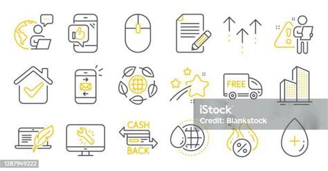 기사 저작권 랩톱 메일 기호 와 같은 비즈니스 아이콘 집합입니다 벡터 고층 건물에 대한 스톡 벡터 아트 및 기타 이미지 고층 건물 기사 출판 깃털 Istock