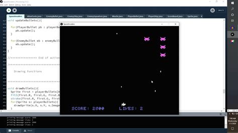 Space Invaders Clone Demo Using Processing Youtube