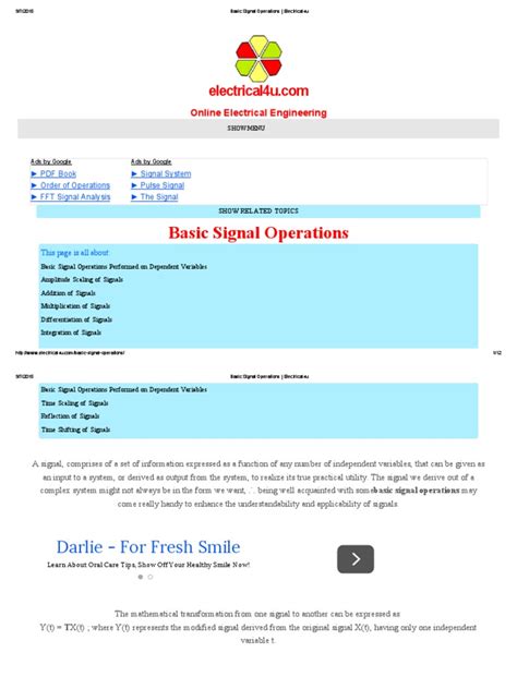 Basic Signal Operations Download Free Pdf Discrete Time And