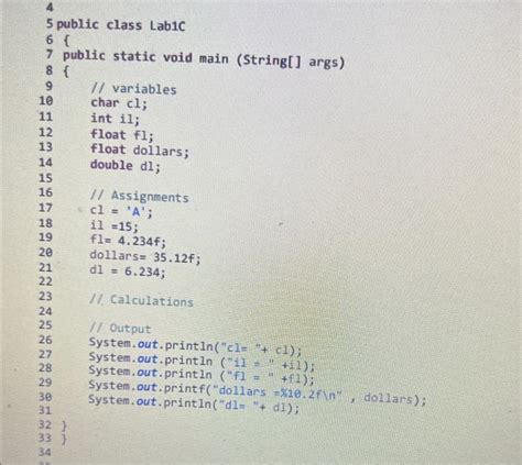 Solved Asap I Want Code In Java With Given Variables Name