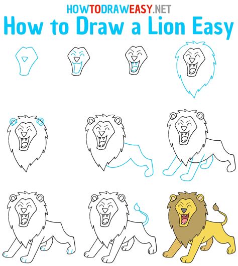 Simple Way To Draw Lion
