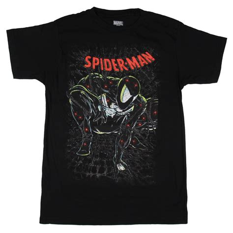 Marvel Mens Spider Man Symbiote Black Suit Graphic Print Adult