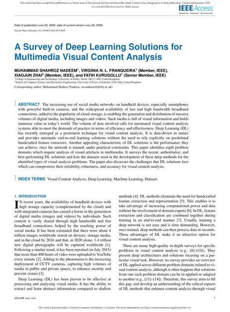 Pdf A Survey Of Deep Learning Solutions For Multimedia Visual Content