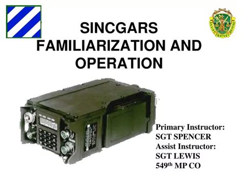Ppt Sincgars Familiarization And Operation Powerpoint Presentation
