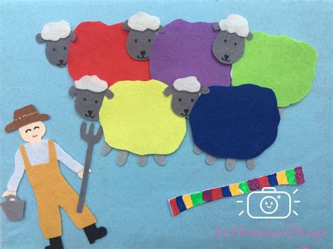 One Sheep Blue Sheep Felt Storylaser Cut Sheep Flannel Board