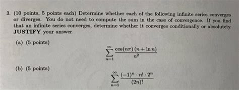 Solved 3 10 Points 5 Points Each Determine Whether Each Chegg Com