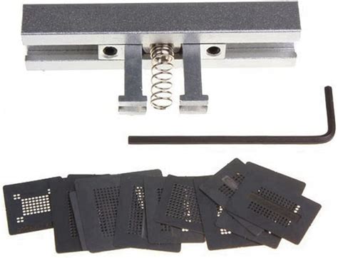 Eodudos Soldering Station 12pcs Memory Directly Heat Bga Reballing Stencils Template Holder Jig