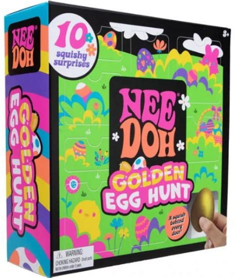 Needoh 2025 Easter Golden Egg Hunt Mystery 10 Pack 10 Squishy Surprises